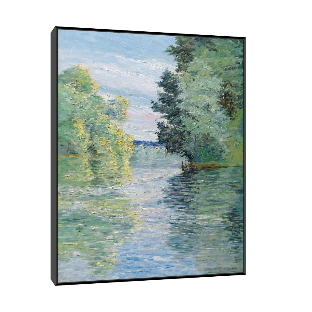 Canvas Slika na platnu Le Petit bras de la Seine ŕ Argenteuil, Gustave Caillebotte, 40x50cm, Sa ramom, Crni