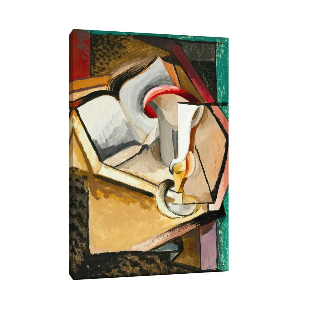 Canvas Slika na platnu Still life with cup and book, Antonin Procházka, Bez rama, 30x45cm