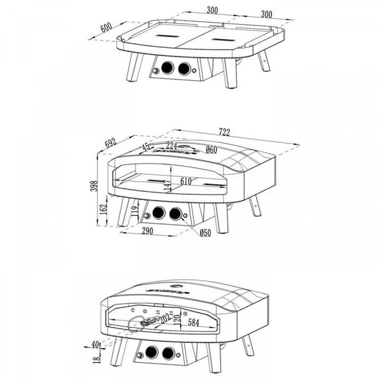 COZZE PLINSKA PIZZA PEĆ 24” CLASSIC BLACK EDITION – ZA DVE PICE