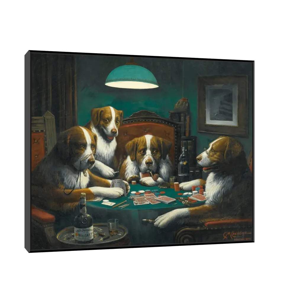 Canvas Slika na platnu Poker Game, Cassius Marcellus Coolidge 50x40cm, Sa ramom, Crni