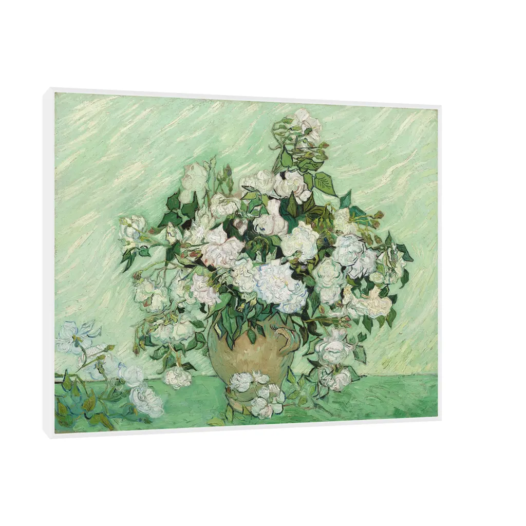 Canvas Slika na platnu Roses, Vincent van Gogh, 150x120cm, Sa ramom, Beli