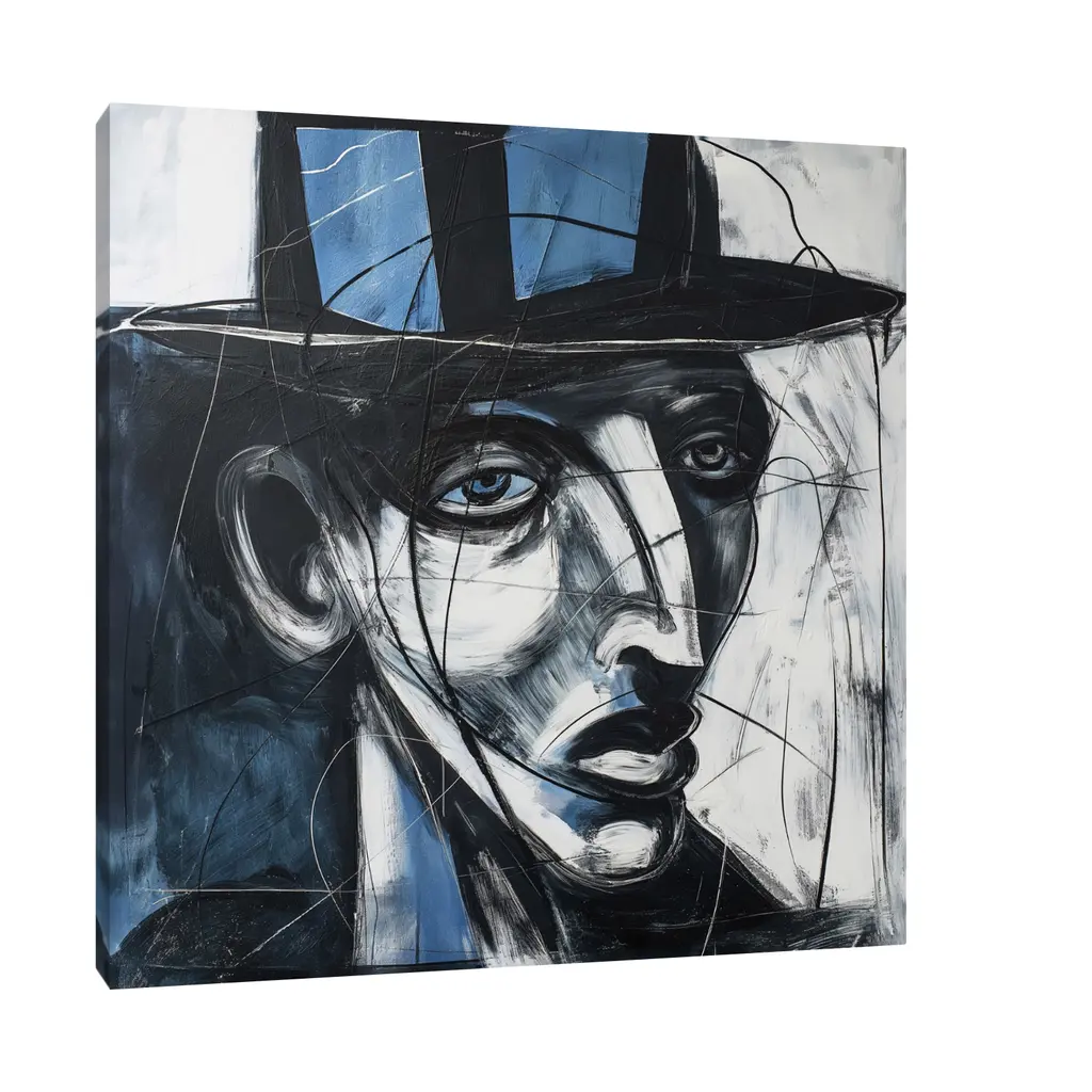Canvas Slika na platnu Man with blue hat, Bez rama, 40x40cm
