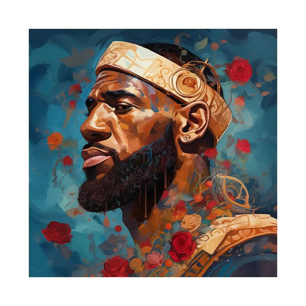 Canvas Slika na platnu Lebron sa ružama, 50x50cm