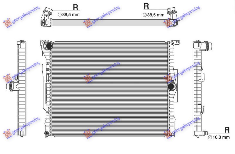 HLADNJAK MOTORA 2.0 BENZIN (MAN/AUTO) (600×478) (NISSENS) BMW SERIES 3 SDN/S.W. 2014-2018 (F30/F31)
