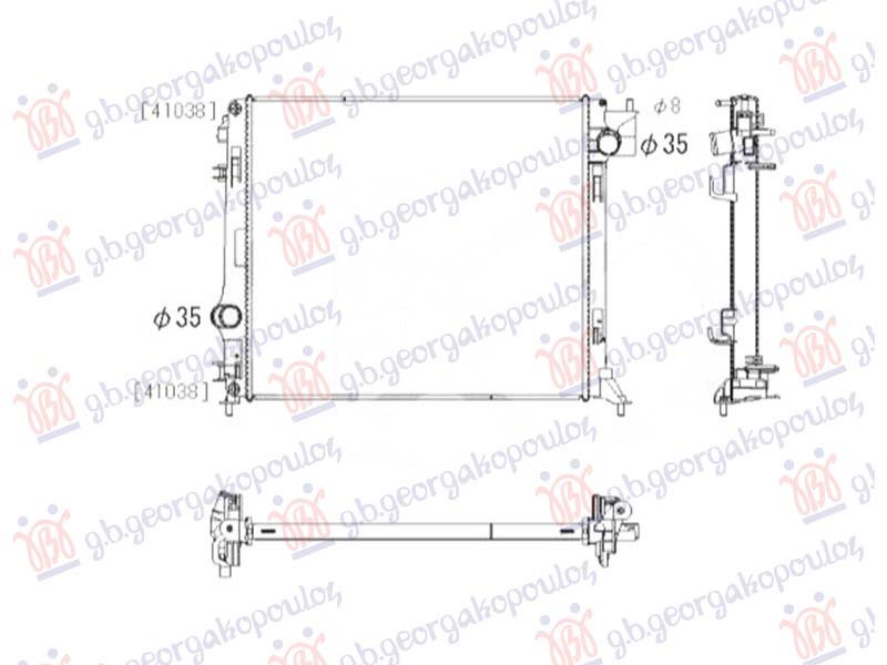 HLADNJAK MOTORA 1.3 BENZIN/HIBRID (MAN) (540×471) (NISSENS) NISSAN QASHQAI 2021-2024 (J12) (OEM: 21410HV70A)