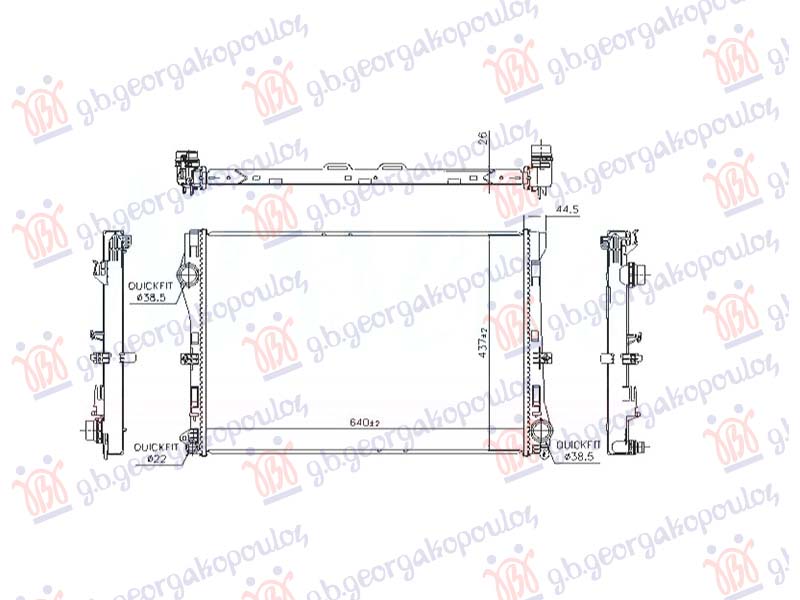 HLADNJAK MOTORA 1.6 DIZEL (MAN/AUTO) (640×448) (NISSENS) MERCEDES C CLASS SDN/S.W. 2014-2018 (W205) (OEM: 0995001703, A0995001703)