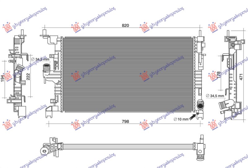 HLADNJAK MOTORA 1.5 DIZEL (MAN/AUTO) (685×388) (NISSENS) DACIA LODGY 2012-2022 (JS) (OEM: 214105803R)