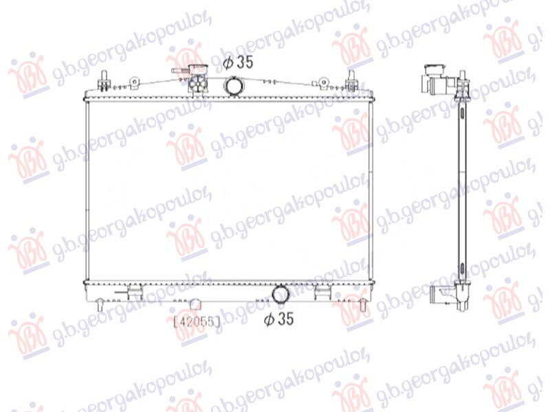 HLADNJAK MOTORA 1.6 BENZIN/GAS (MAN/AUTO) (652×388) (NISSENS) NISSAN JUKE 2015-2019 (F15) (OEM: 21410BA60B)