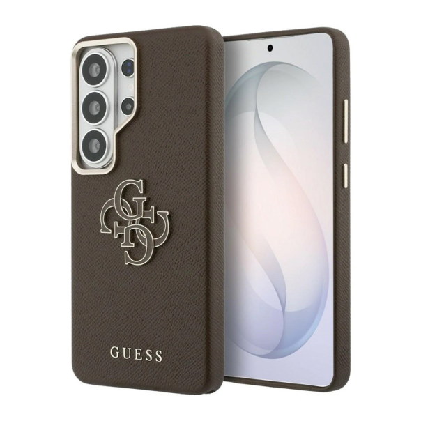 Maska za Samsung S26 Ultra/ S948B braon Guess Grained Big 4G Metal Logo