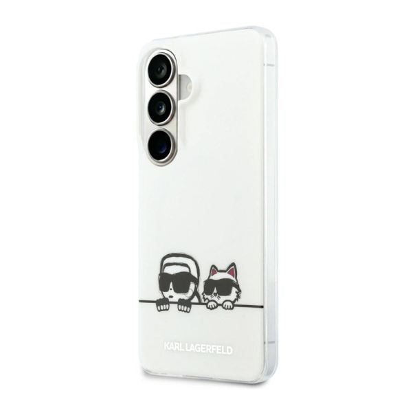 Maska za Samsung S26/ S941B Karl Lagerfeld IML Peekaboo Karl&Choupette MagSafe bela
