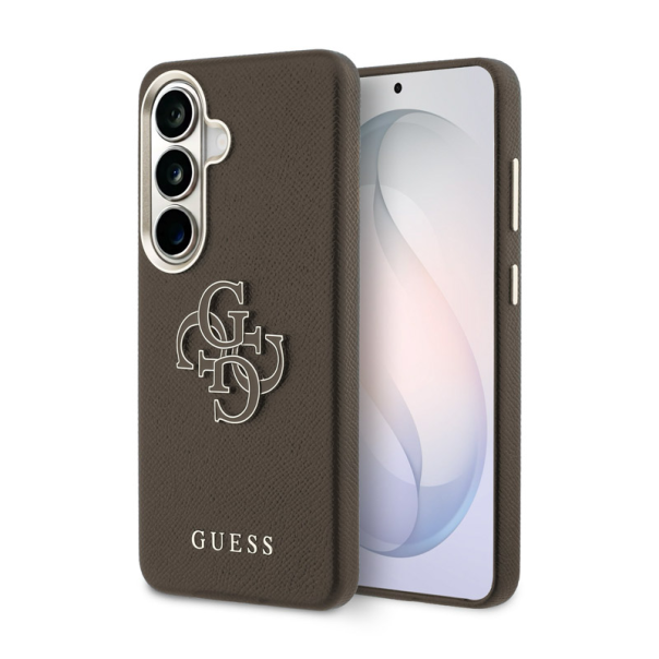 Maska za Samsung S26/ S941B braon Guess Grained Big 4G Metal Logo