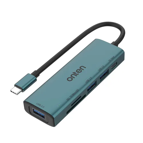 Hub USB Type-C sa 4 porta (2x USB 2.0 + 1x USB 3.0 + USB Type-C 5V) + citac kartica SD + TF 16cm (OTN-UC120) Onten (MS)