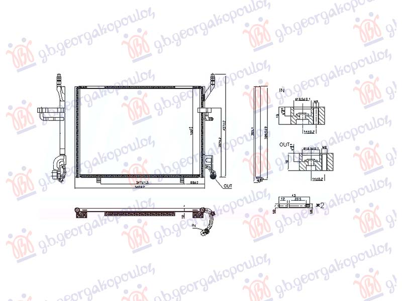 HLADNJAK KLIME 1.0 EcoBoost BENZIN (MAN) (500x359x16) (NISSENS) FORD ECOSPORT (2017-) (OEM: 1933724, 2024073, 2059991)