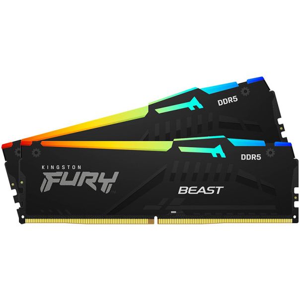 RAM DDR5 Kingston 64GB (2x32GB) 6400Mt/s FURY Beast RGB EXPO KF564C32BBEAK2-64