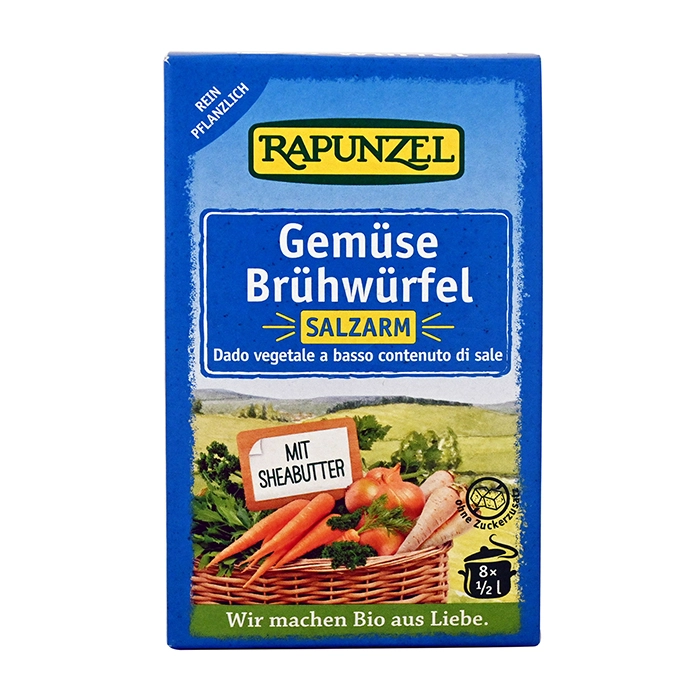 Organska kocka za supu sa povrćem sa niskim sadržajem soli Rapunzel 68g