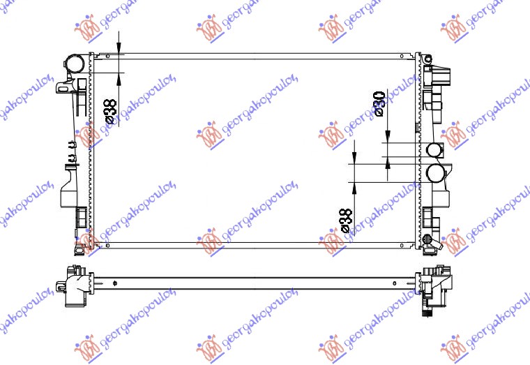 HLADNJAK MOTORA BENZIN/DIZEL (MAN) (68×41) (VALEO) MERCEDES VITO & VIANO 2004-2010 (W639) (OEM: 6395010401)