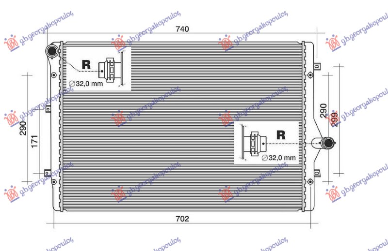 HLADNJAK MOTORA 2.0 TFSi BENZIN – 2.0 TDi DIZEL (650×450) (NISSENS) VW GOLF V 2004-2008 (1K1) (OEM: 1K0121251AB, 1K0121251BK, 1K0121251DM)