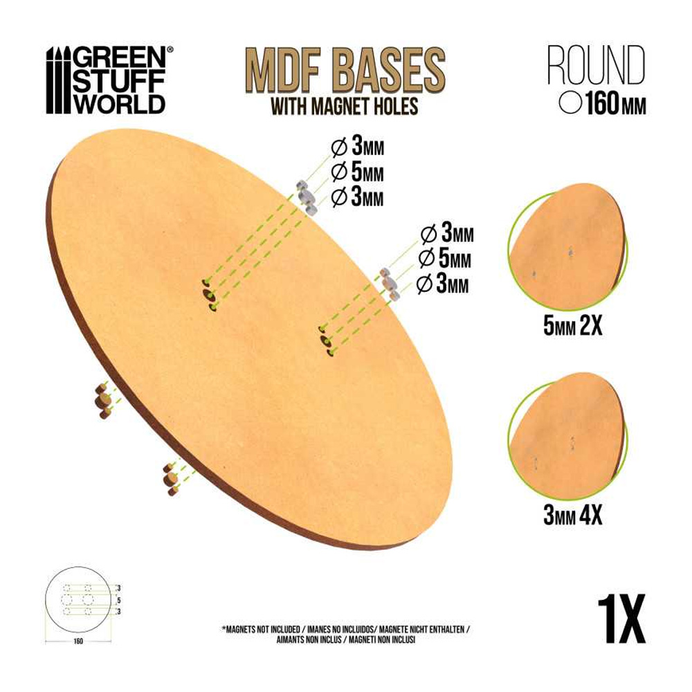 MDF Round Base 160mm - Packx1 (thickness 3mm)