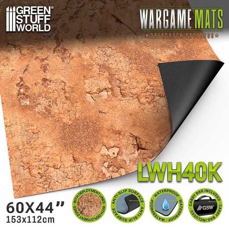 Wargame Mat - 155x114cm (44x60'' lines) - Dreadrock Badlands