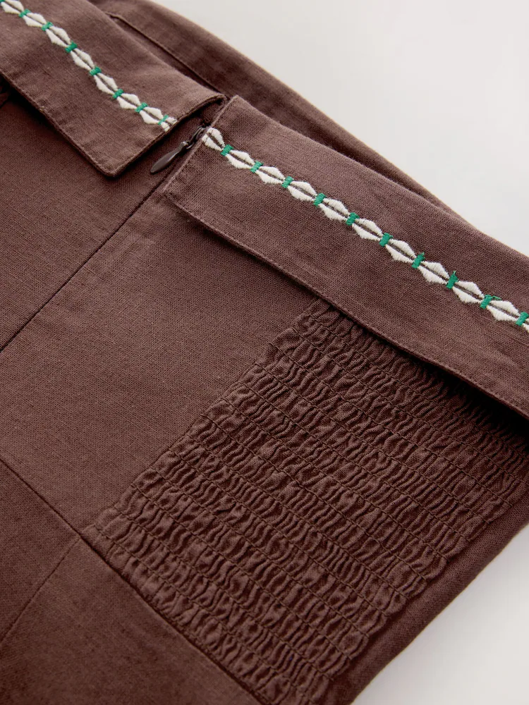 Čokoladno smeđa palma - Mini haljina Bandeau