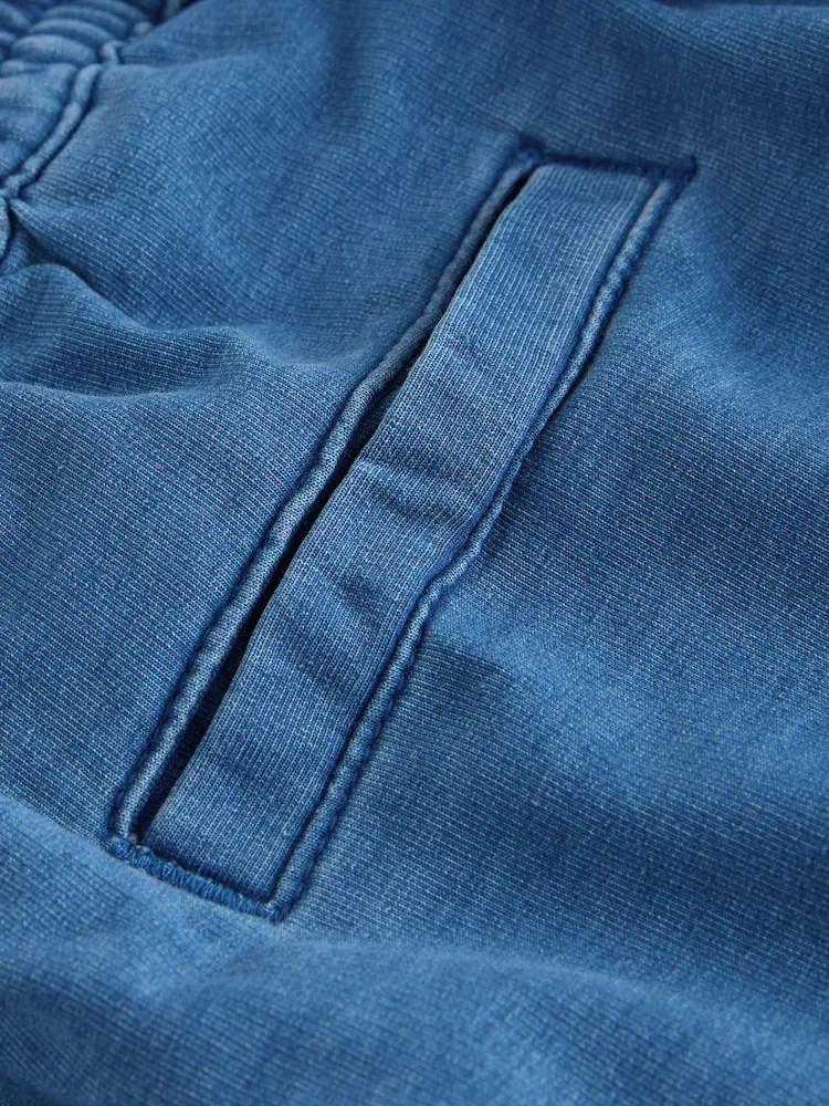 Plavo - Bar Leg Denim Džersi pantalone