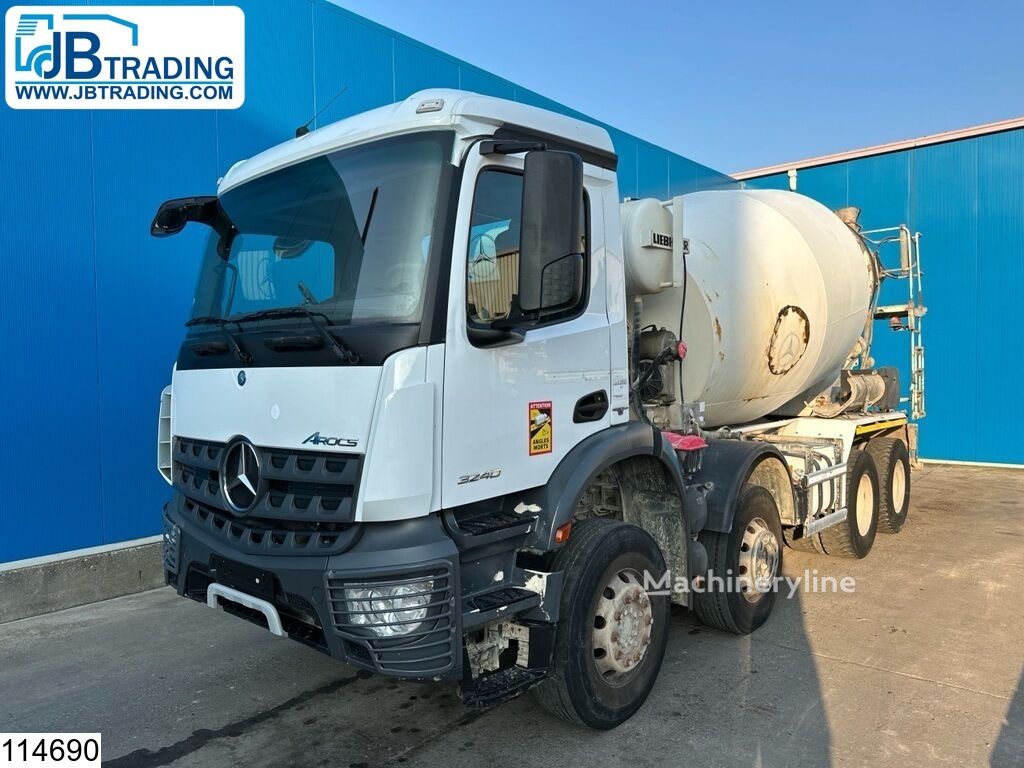 Mercedes-Benz Arocs 3240 8x4, EURO 6, LIEBHERR 9m3, Steel suspension kamion s mešalicom za beton