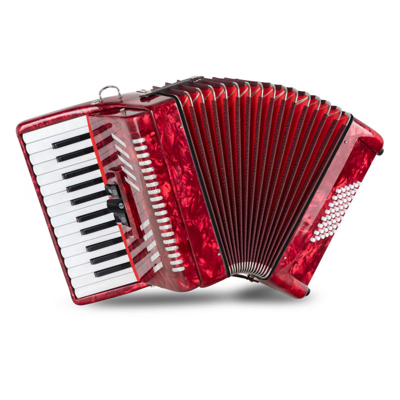 Classic Cantabile 48 Bass Accordion „Secondo V“ Red