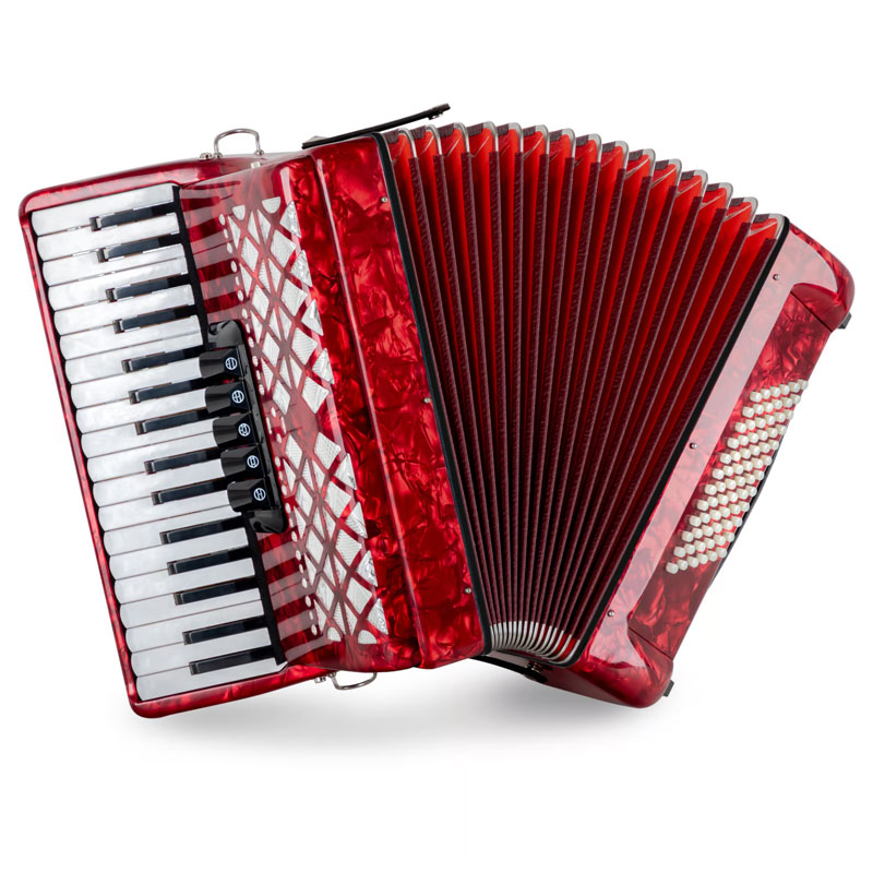 Classic Cantabile 72 Bass Accordion „Secondo V“ Red