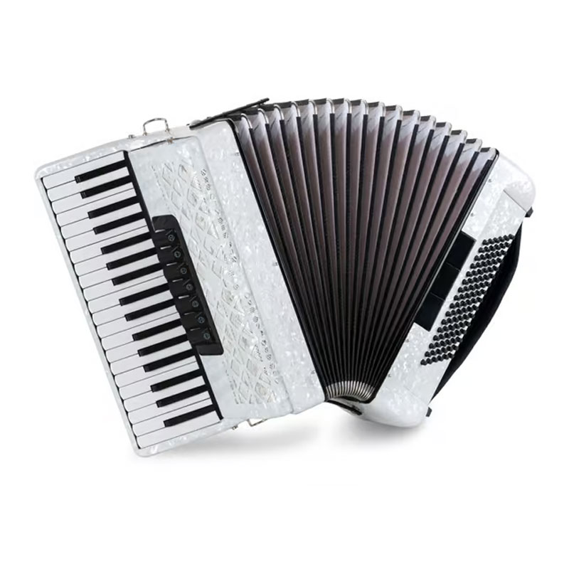 Classic Cantabile 96-Bass Accordion „Secondo V“ White