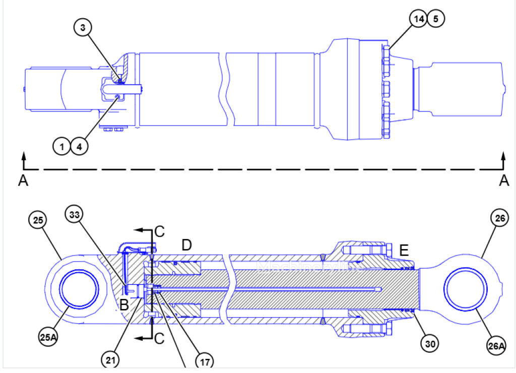 Caterpillar 4178600 hidraulični cilindar za Caterpillar 374F 390D 390F bagera