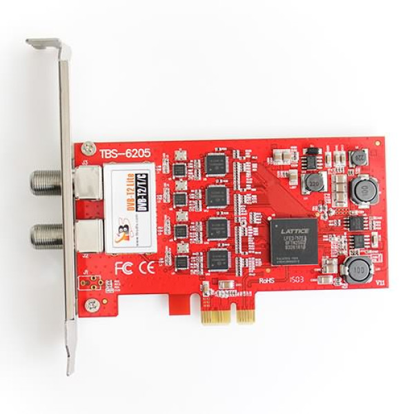 TBS6205 DVB-T2/T/C QUAD TV TUNER PCIE CARD