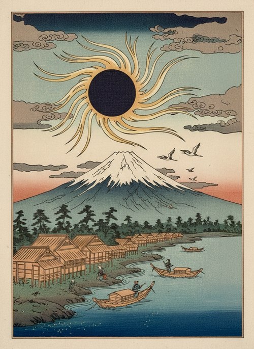 Pomračenje - Japanski poster u ukiyo-e stilu
