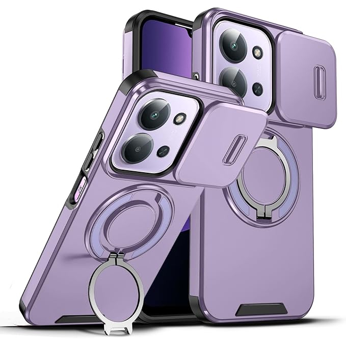 Zastitna maska (futrola) CamShield Ring stand - Xiaomi Redmi 15C 4G EU 173mm ljubicasta