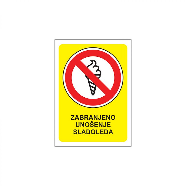 NALEPNICA A7 ZABRANJENO UNOŠENJE SLADOLEDA 4/1 OCTOPUS UNL-1850