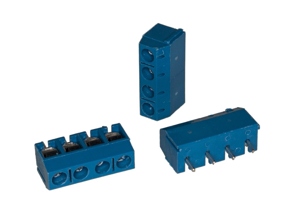 KF301-4 Klema za PCB 4-pina 5mm Plava