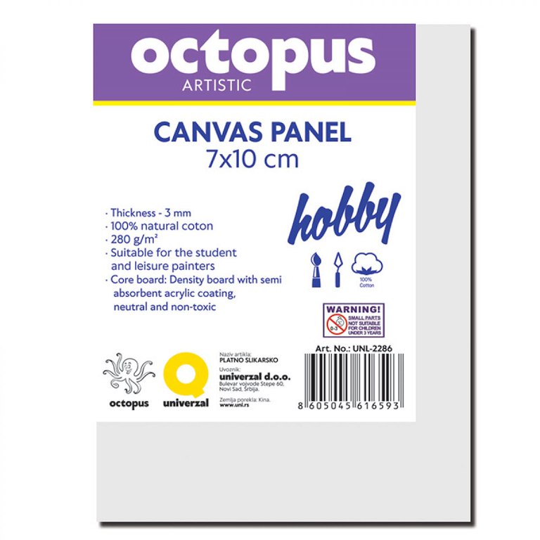 PLATNO SLIKARSKO PANEL OCTOPUS 7x10cm HOBBY 280g UNL-2286