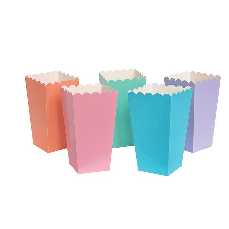 PARTY POP CORN BOX 6/1 PASTEL UNL-1410
