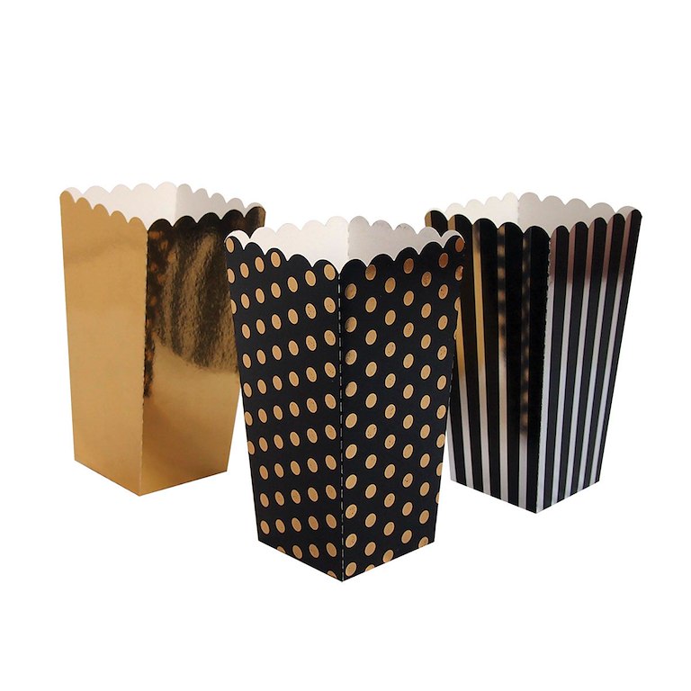 PARTY POP CORN BOX 6/1 ZLATNO-CRNI UNL-1409