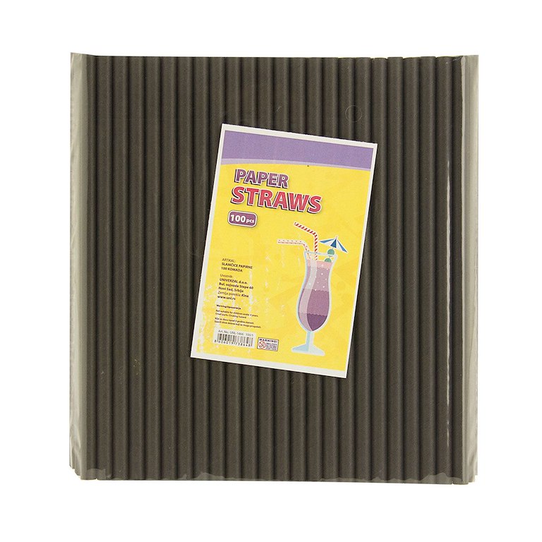 SLAMČICE PAPIRNE 100/1 8x220mm CRNE UNL-1466