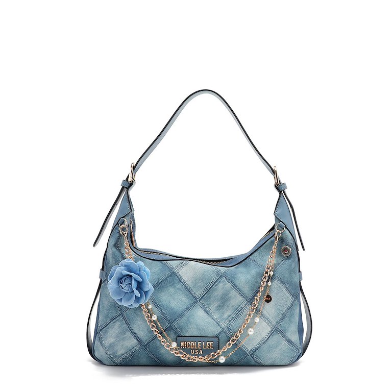 TORBA NICOLE LEE P17092 BLUE CHAIN FW2024