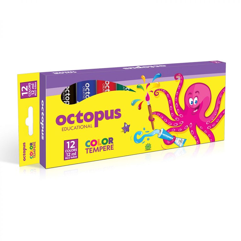 TEMPERA OCTOPUS 12ml 12/1 KARTONSKO PAKOVANJE UNL-1619