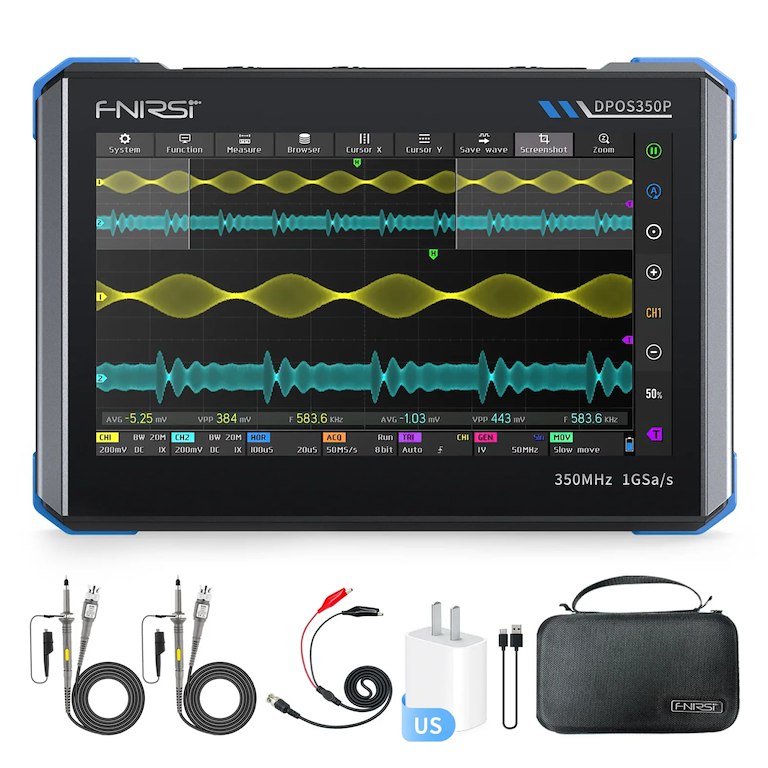 FNIRSI DPOS350P Digitalni Osciloskop 350MHz 1GSa/s - 4-u-1 Tablet Instrument