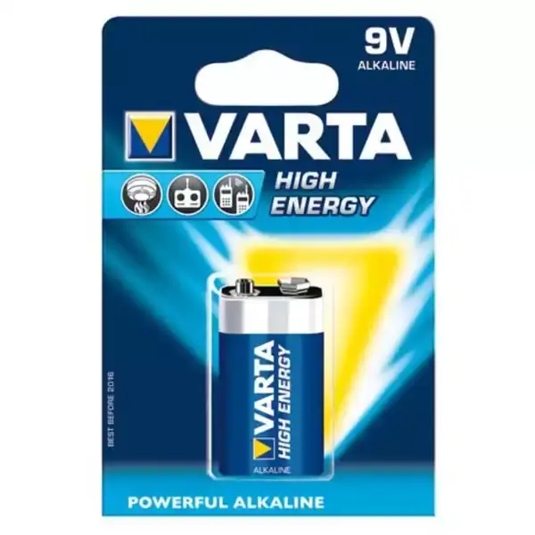 BATERIJA VARTA 6LR61 HIGH ENERGY 9V, NEPUNJIVA