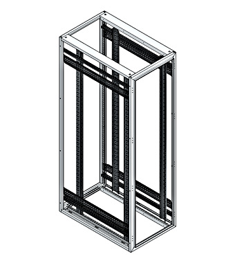 SORAX 19" osnovni okvir, RAL7035, Š=600xD=1.000xV=2.000mm
42U, osnovni okvir bez dijelova za oblaganje