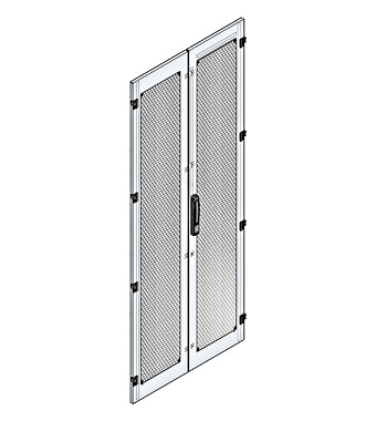SORAX Ventilated Door, divided, W=800xH=2.000mm,RAL7035
Opening angle of the door 180° (aligned), compatible for mounting a TANlock3 or TANlock1 swivelling lever