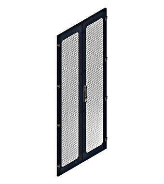 SORAX Ventilated Door, divided, W=800xH=2.000mm,RAL9005
Opening angle of the door 180° (aligned), compatible for mounting a TANlock3 or TANlock1 swivelling lever