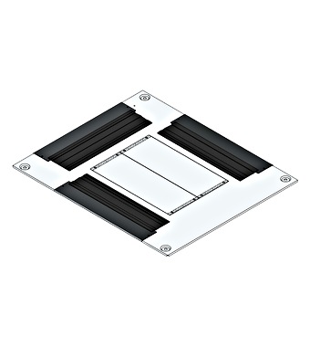 SORAX Roof Element, W=800xD=1.000mm, RAL7035
Roof cover with cable entry