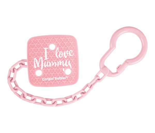 Lanac Za Varalicu 0m+ roze Canpol Babies I love Mummy 2/434_pin
