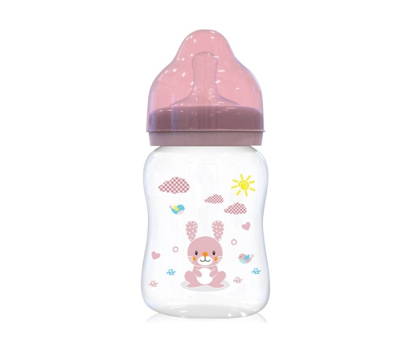 Flašica Širok Vrat 250ml 0m+ roze Lorelli Animals 10200710002
