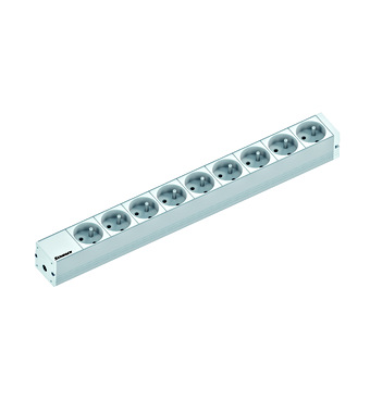 19" PDU, 1U, 9xUTE, 2m, CEE7/7
Light grey, with earthing contact angle plug, incl. mounting bracket with screws